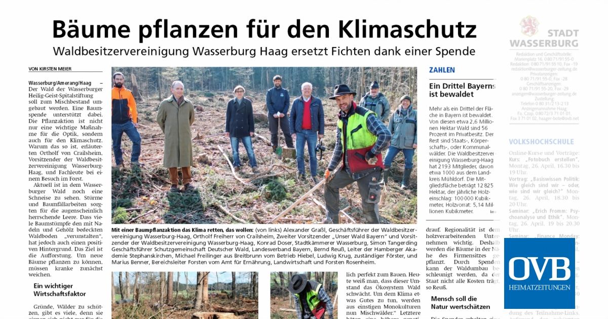 Bäume pflanzen für den Klimaschutz - OVB Heimatzeitungen