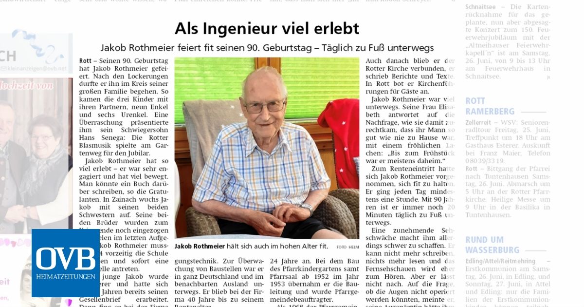 Als Ingenieur viel erlebt - OVB Heimatzeitungen