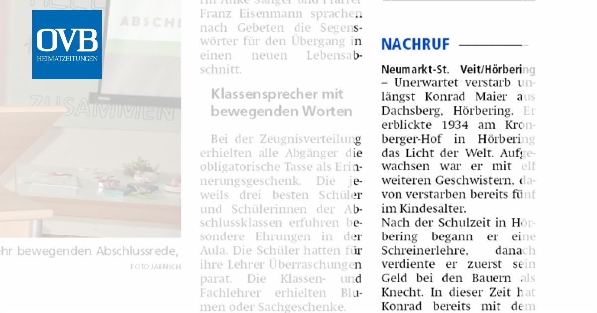 Nachruf - OVB Heimatzeitungen