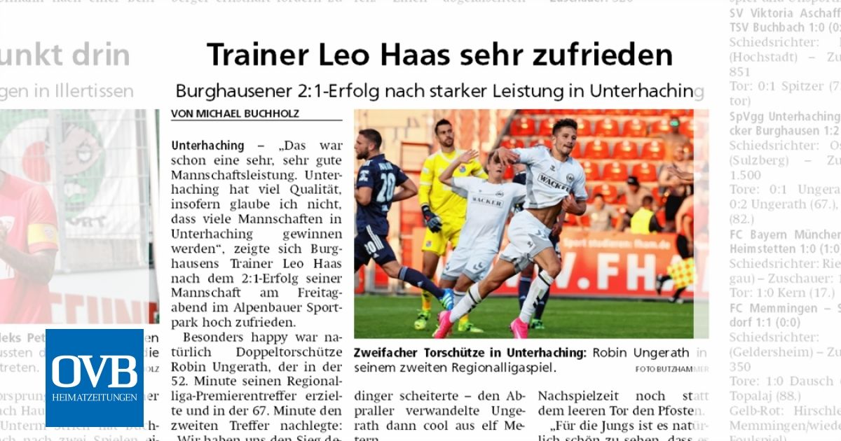 Trainer Leo Haas sehr zufrieden - OVB Heimatzeitungen