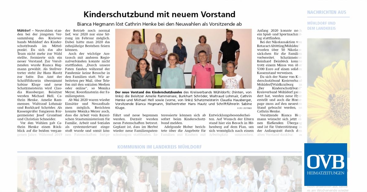 Kinderschutzbund mit neuem Vorstand - OVB Heimatzeitungen