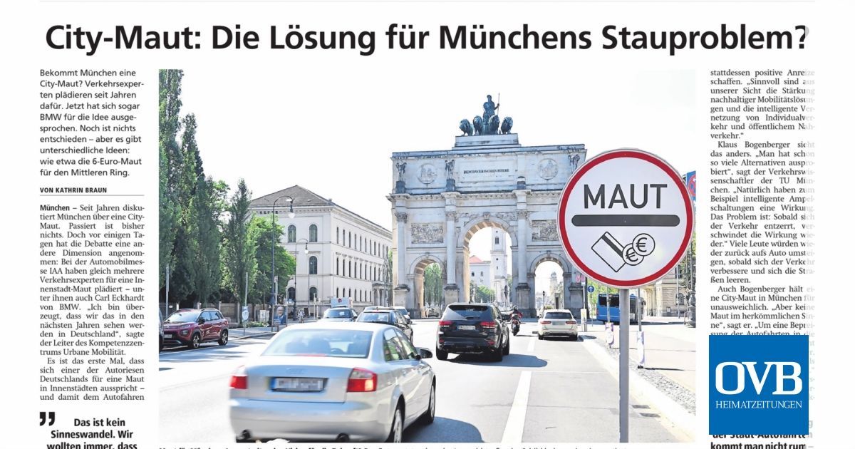 City-Maut: Die Lösung für Münchens Stauproblem? - OVB Heimatzeitungen