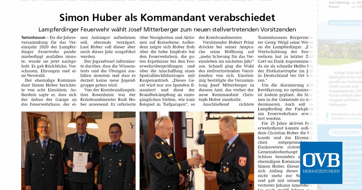 Simon Huber als Kommandant verabschiedet - OVB Heimatzeitungen