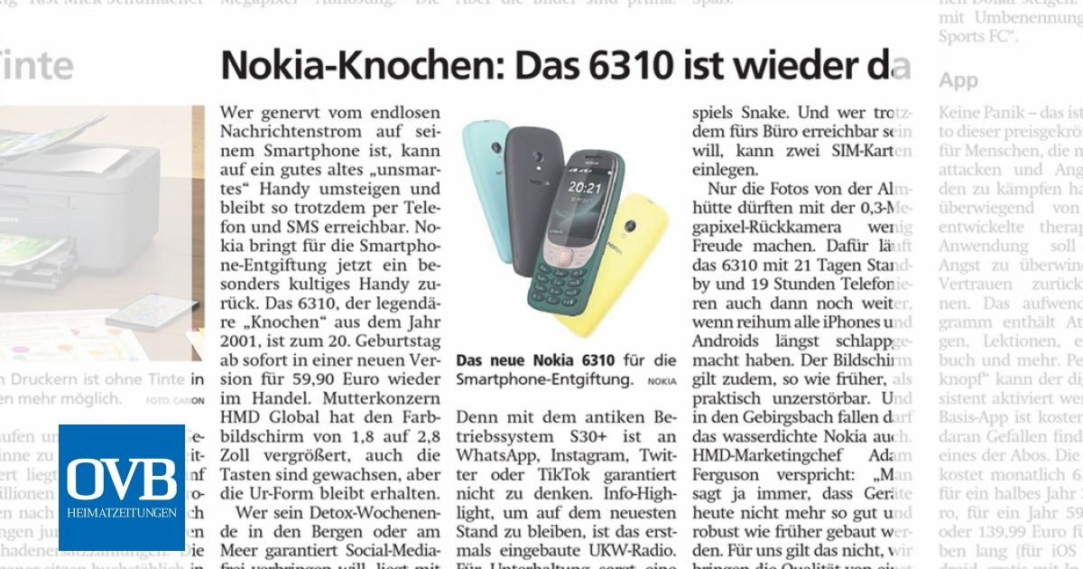 Nokia-Knochen: Das 6310 ist wieder da - OVB Heimatzeitungen