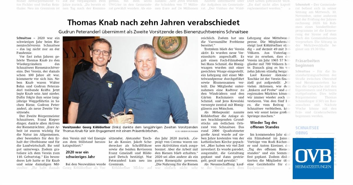 Thomas Knab nach zehn Jahren verabschiedet - OVB Heimatzeitungen