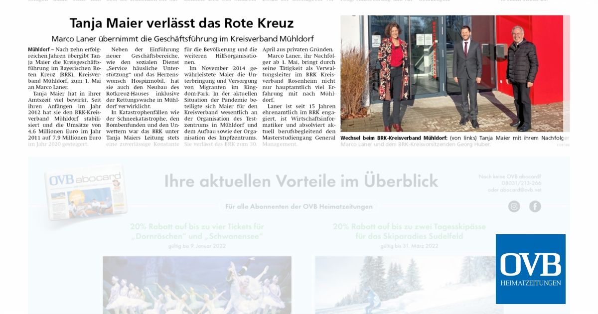 Tanja Maier verlässt das Rote Kreuz - OVB Heimatzeitungen