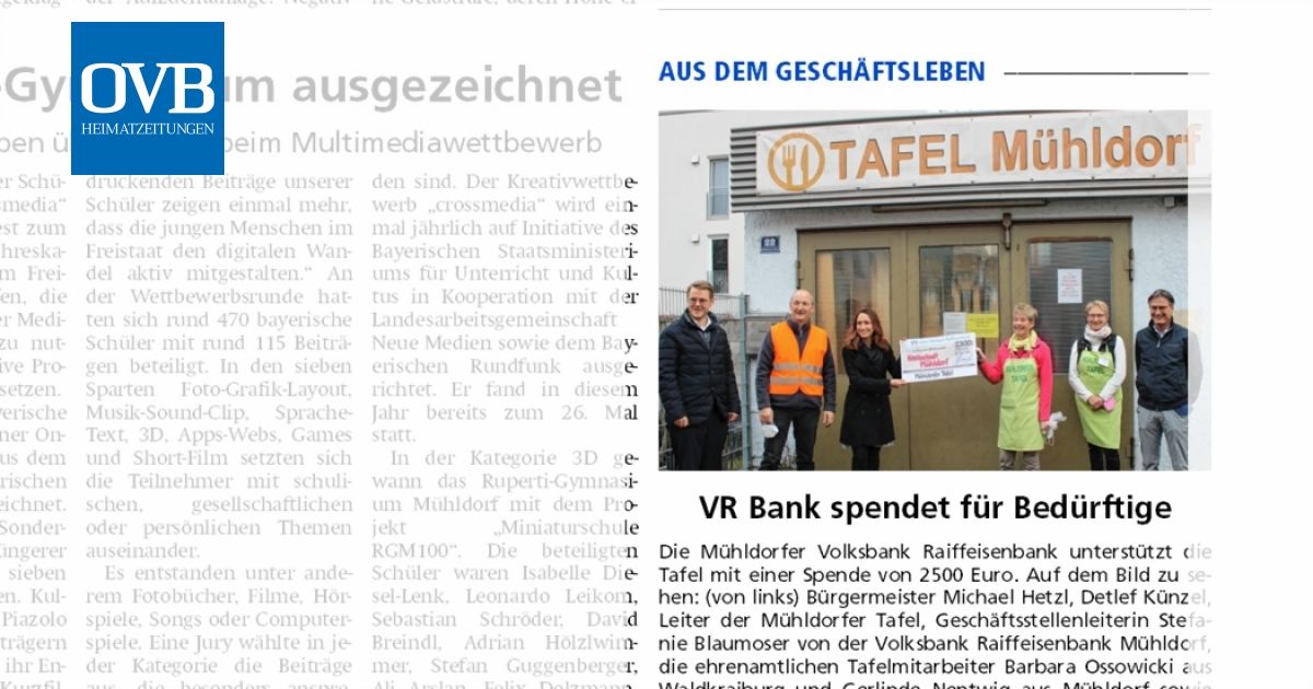 VR Bank spendet für Bedürftige - OVB Heimatzeitungen