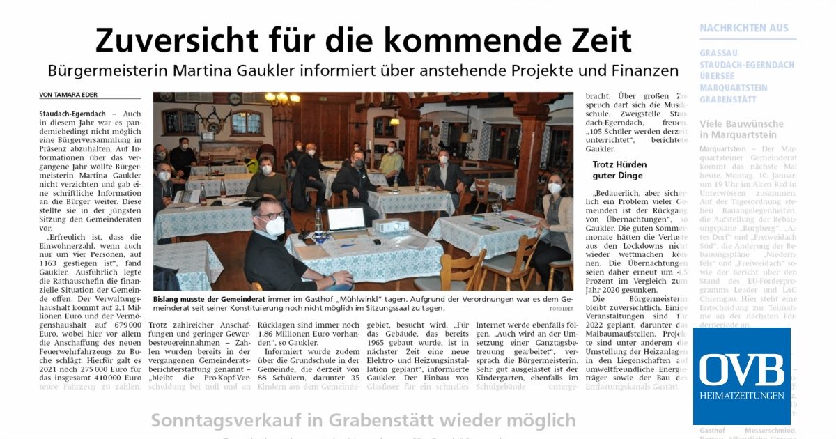 Zuversicht für die kommende Zeit - OVB Heimatzeitungen