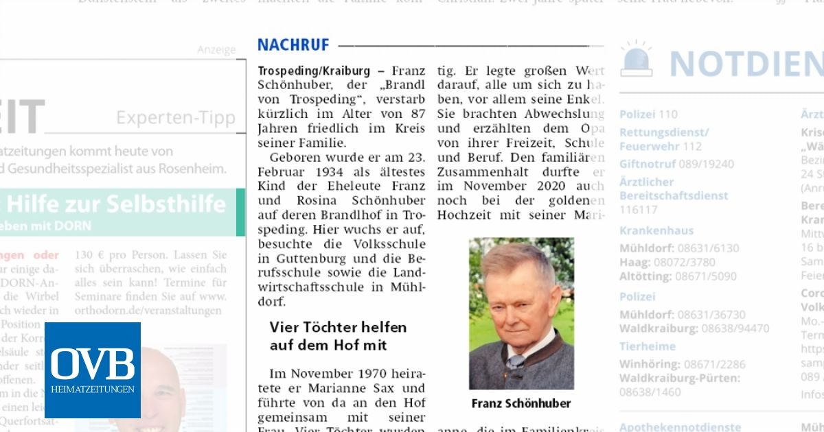 Nachruf - OVB Heimatzeitungen