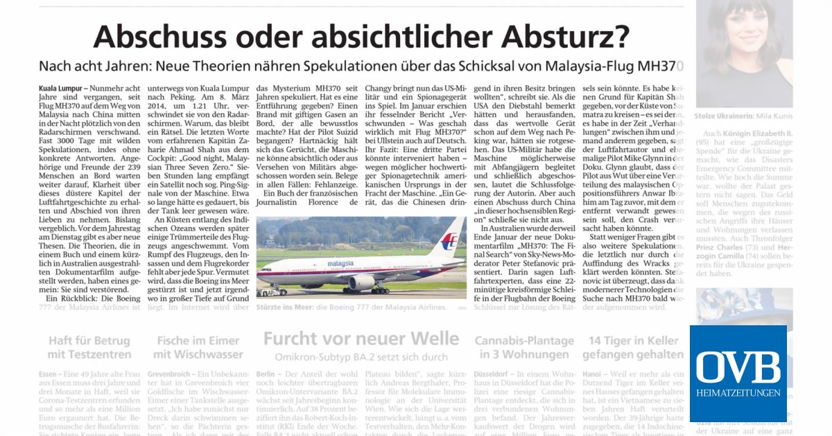 Abschuss oder absichtlicher Absturz? - OVB Heimatzeitungen