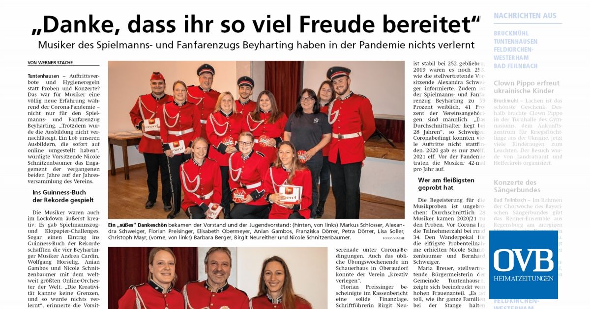 „Danke, dass ihr so viel Freude bereitet“ - OVB Heimatzeitungen