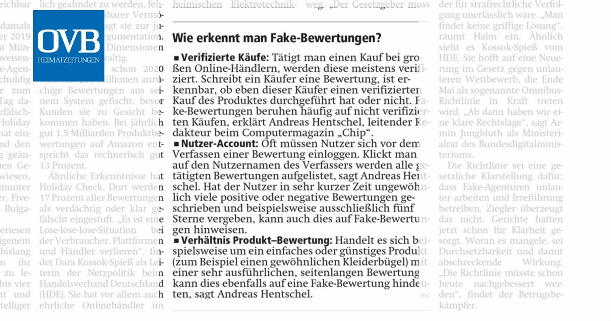 Wie erkennt man Fake-Bewertungen? - OVB Heimatzeitungen
