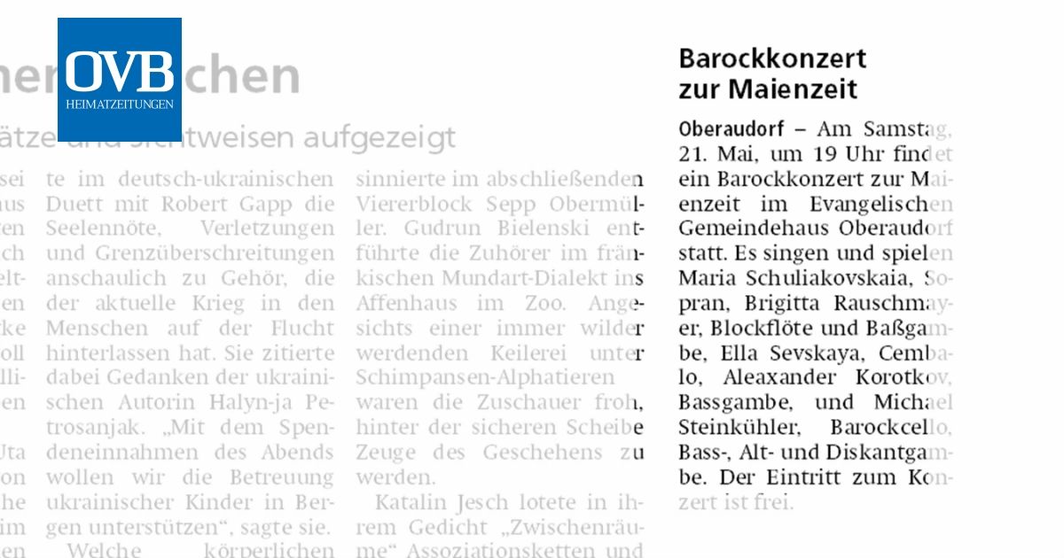 Barockkonzert zur Maienzeit - OVB Heimatzeitungen