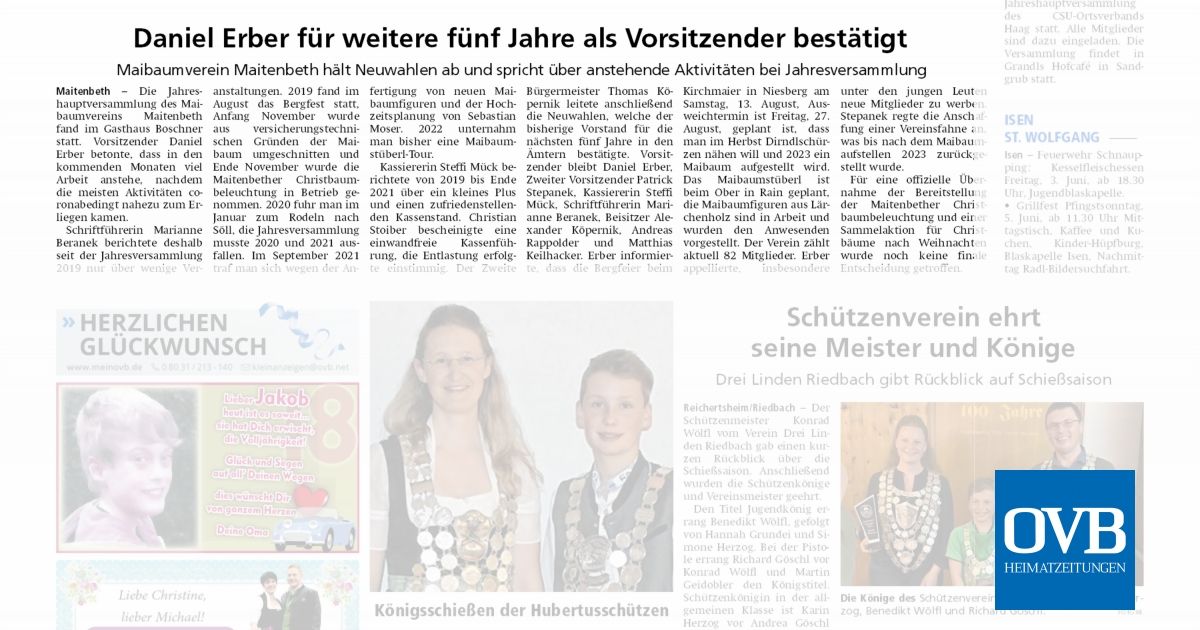 Daniel Erber für weitere fünf Jahre als Vorsitzender bestätigt - OVB ...