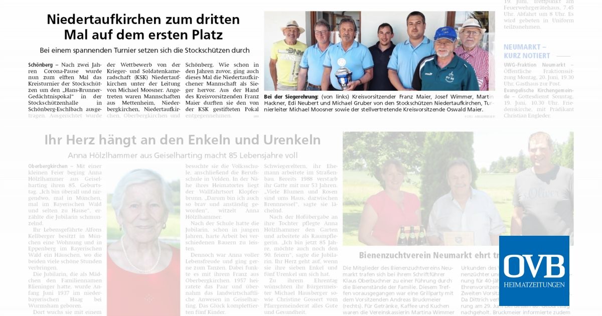 Niedertaufkirchen zum dritten Mal auf dem ersten Platz - OVB Heimatzeitungen