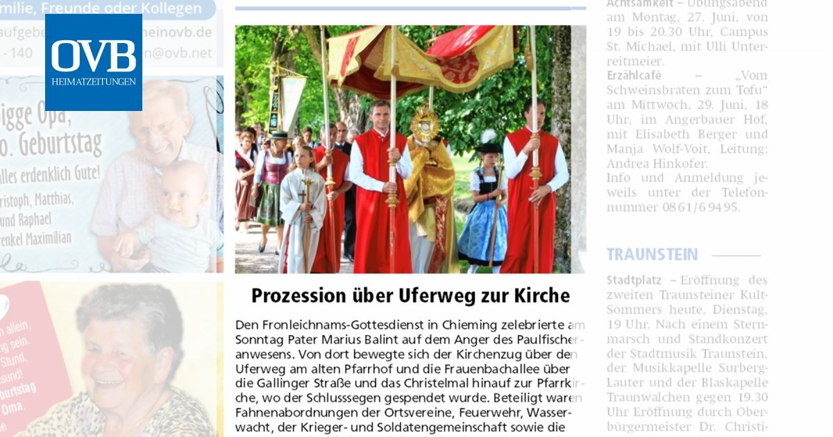 Prozession über Uferweg zur Kirche - OVB Heimatzeitungen