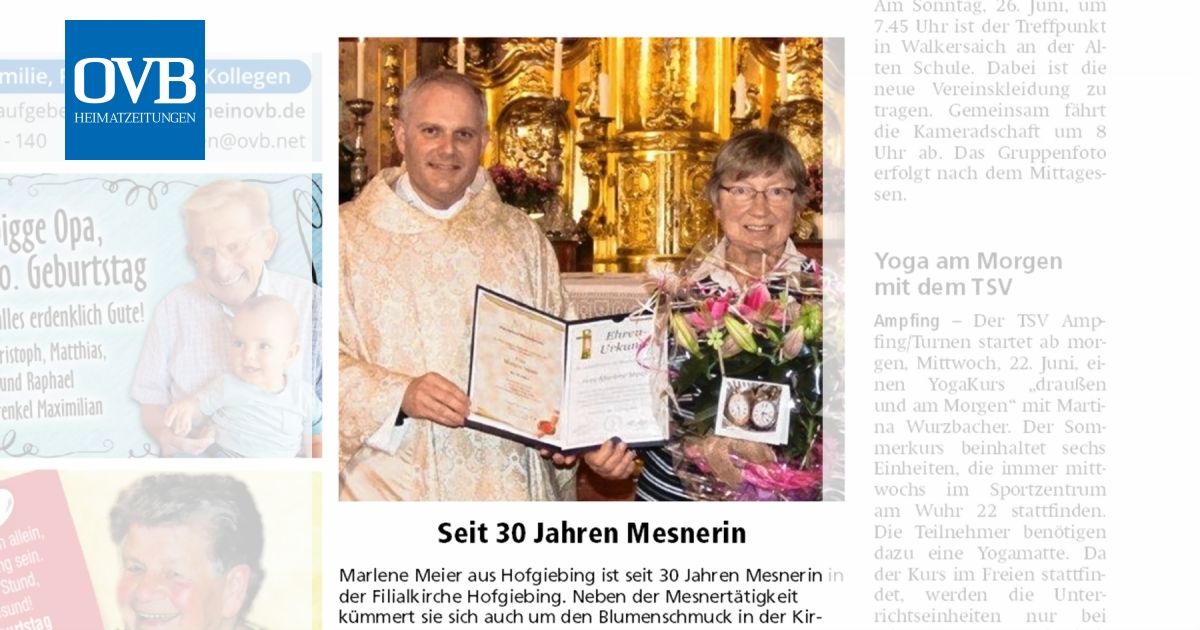 Seit 30 Jahren Mesnerin - OVB Heimatzeitungen