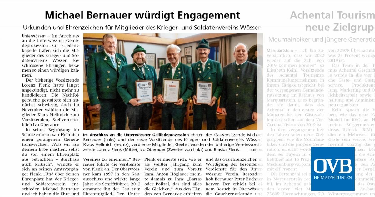 Michael Bernauer würdigt Engagement - OVB Heimatzeitungen