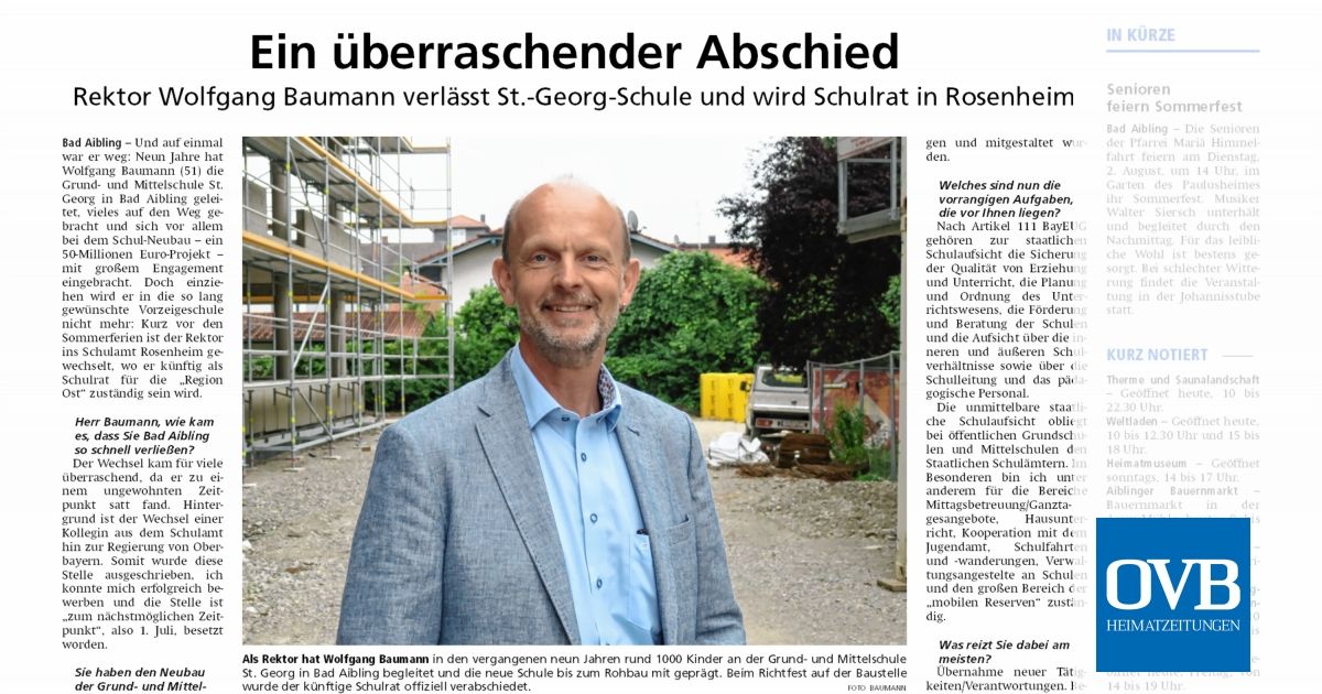 Ein überraschender Abschied - OVB Heimatzeitungen