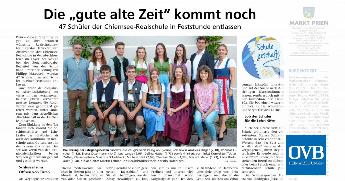 Die „gute alte Zeit“ kommt noch - OVB Heimatzeitungen