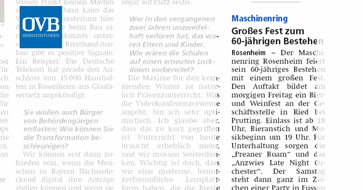 Großes Fest zum 60-jährigen Bestehen - OVB Heimatzeitungen
