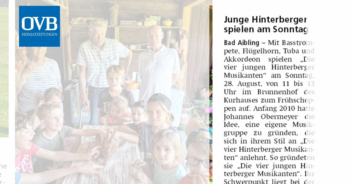 Junge Hinterberger spielen am Sonntag - OVB Heimatzeitungen