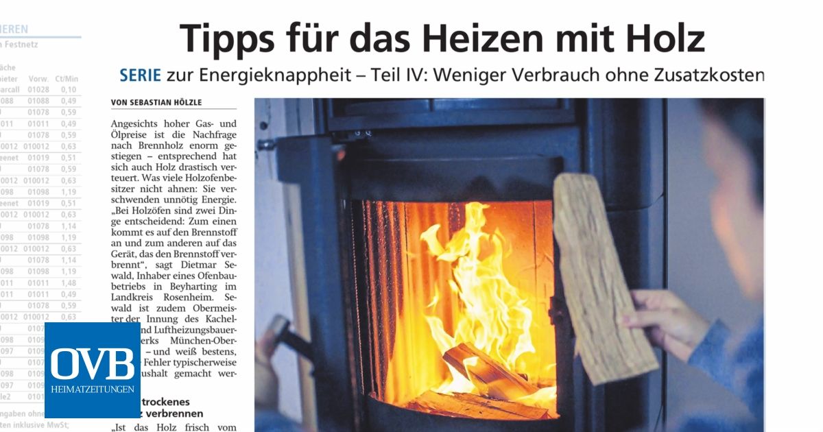 Tipps für das Heizen mit Holz - OVB Heimatzeitungen