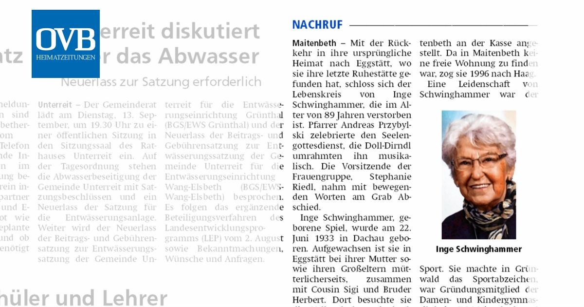 Nachruf - OVB Heimatzeitungen