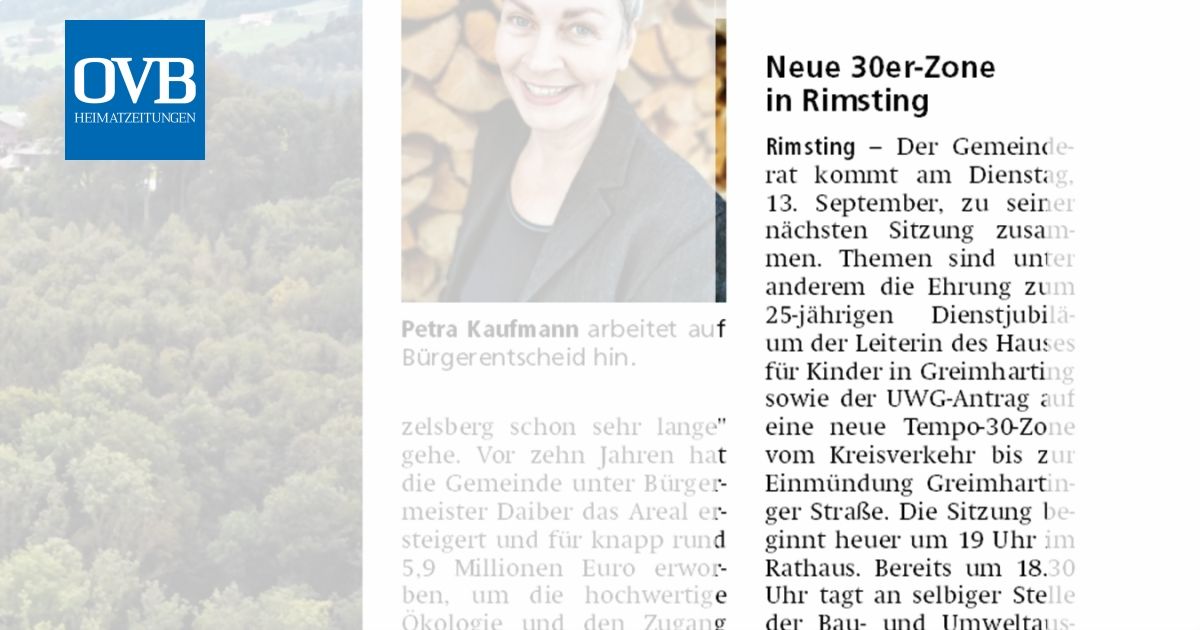 Neue 30er-Zone in Rimsting - OVB Heimatzeitungen