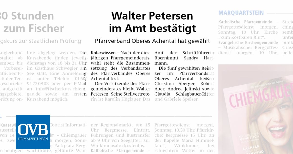 Walter Petersen im Amt bestätigt - OVB Heimatzeitungen