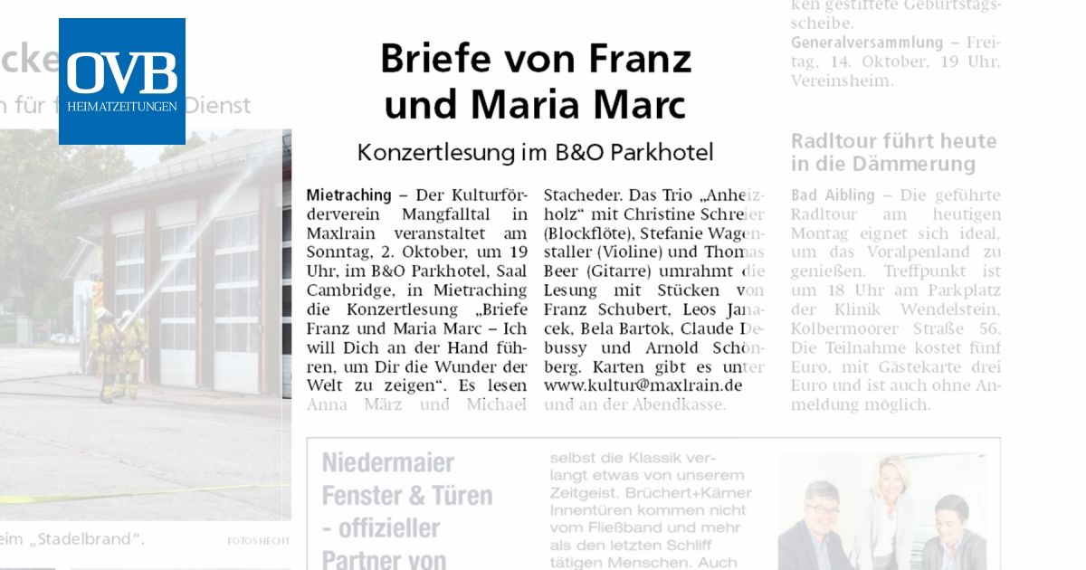 Briefe von Franz und Maria Marc - OVB Heimatzeitungen