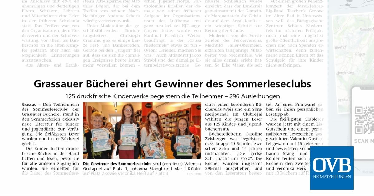 Grassauer Bücherei ehrt Gewinner des Sommerleseclubs - OVB Heimatzeitungen