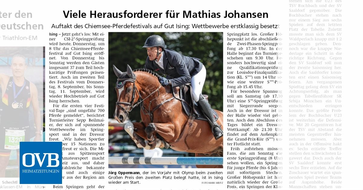 Viele Herausforderer für Mathias Johansen - OVB Heimatzeitungen