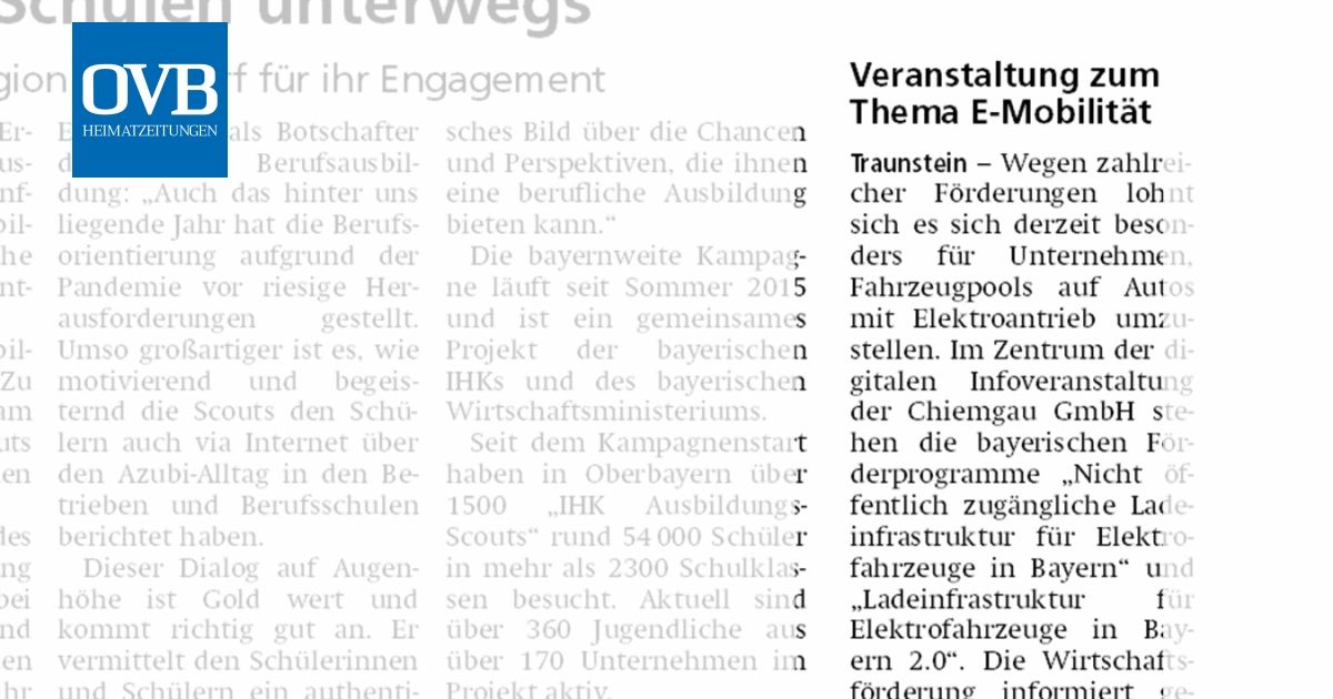 Veranstaltung zum Thema E-Mobilität - OVB Heimatzeitungen