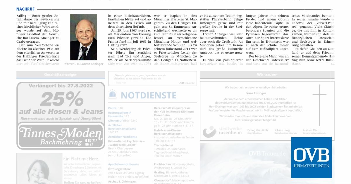 Nachruf - OVB Heimatzeitungen