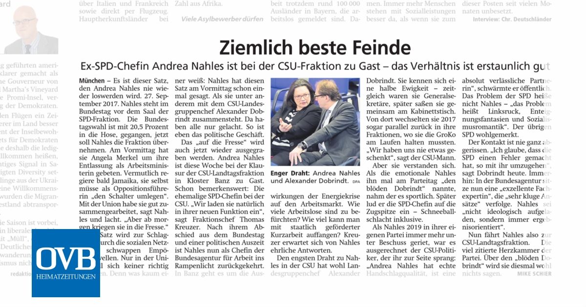 Ziemlich beste Feinde - OVB Heimatzeitungen