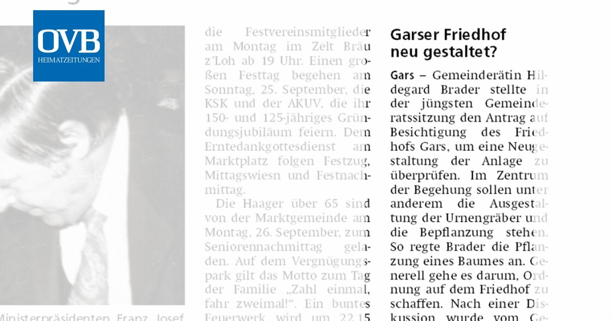 Garser Friedhof neu gestaltet? - OVB Heimatzeitungen