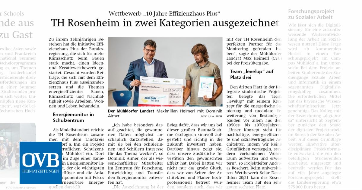 TH Rosenheim in zwei Kategorien ausgezeichnet - OVB Heimatzeitungen