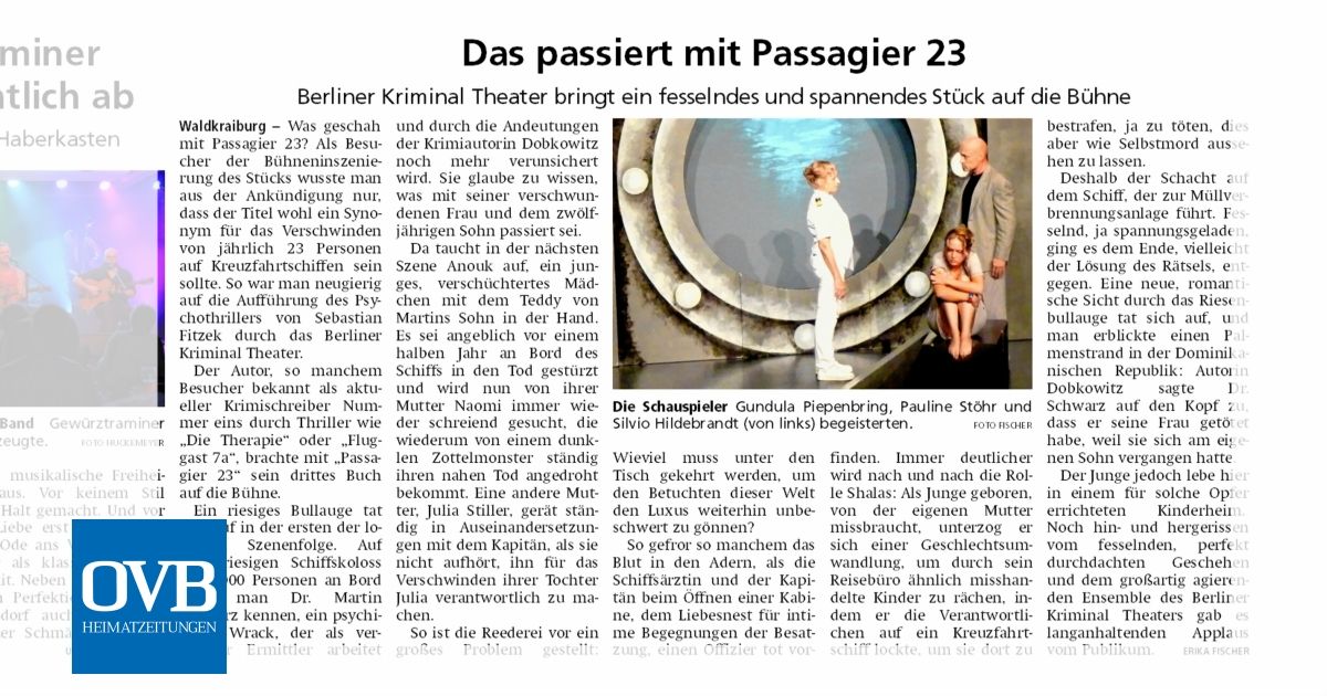 Das passiert mit Passagier 23 - OVB Heimatzeitungen