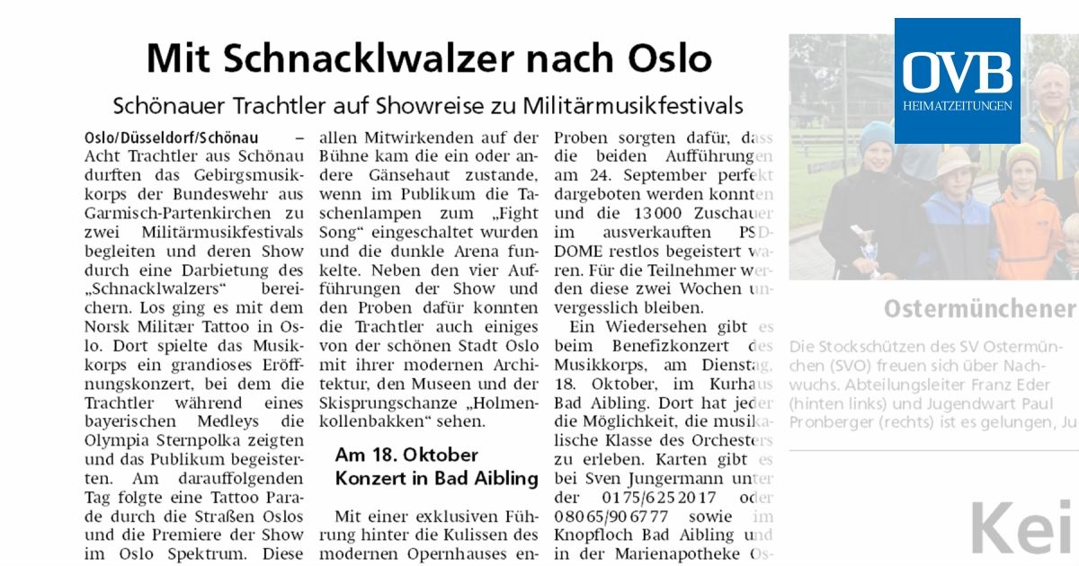 Mit Schnacklwalzer nach Oslo - OVB Heimatzeitungen