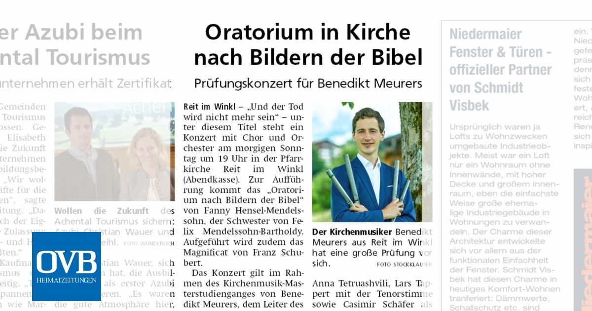 Oratorium in Kirche nach Bildern der Bibel - OVB Heimatzeitungen