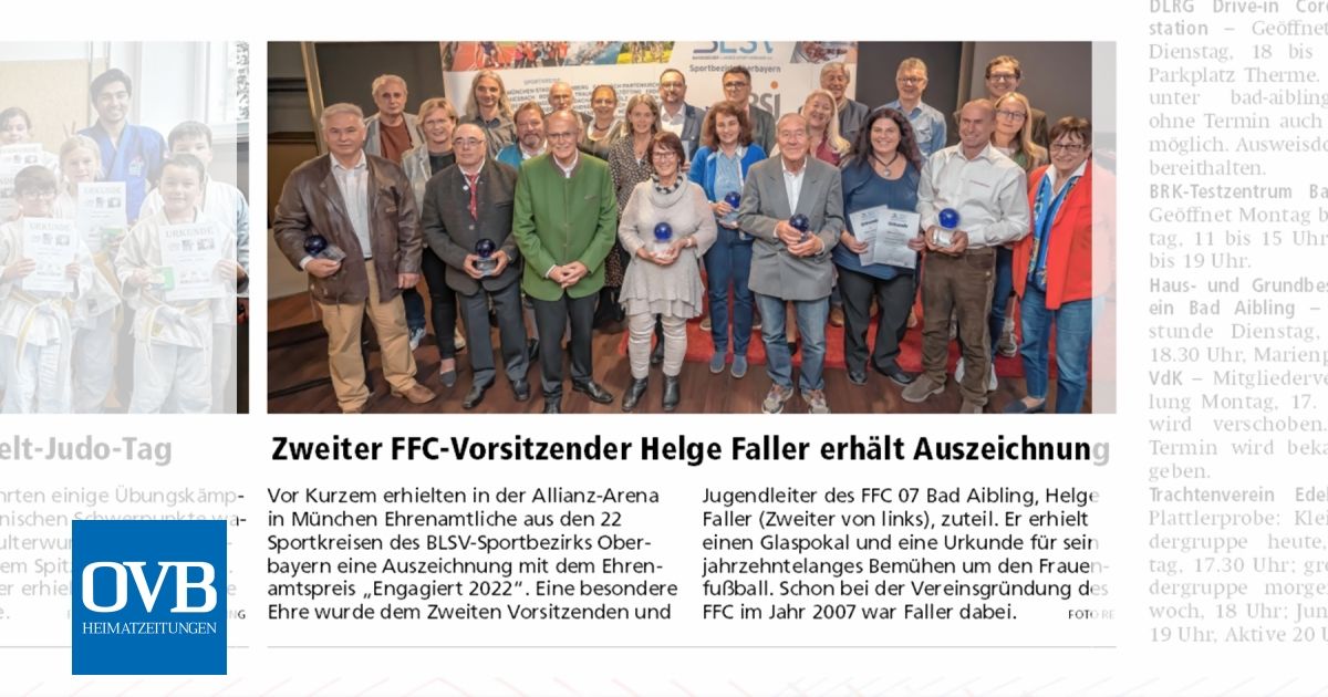 Zweiter FFC-Vorsitzender Helge Faller erhält Auszeichnung - OVB ...