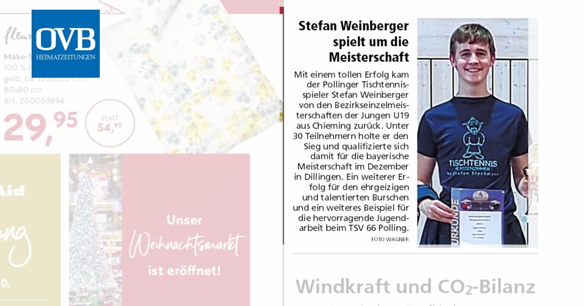 Stefan Weinberger spielt um die Meisterschaft - OVB Heimatzeitungen