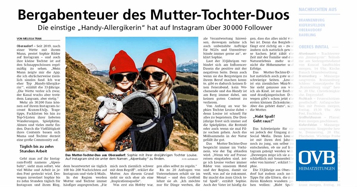 Bergabenteuer des Mutter-Tochter-Duos - OVB Heimatzeitungen