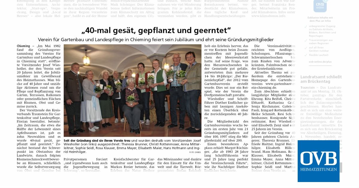 „40-mal gesät, gepflanzt und geerntet“ - OVB Heimatzeitungen