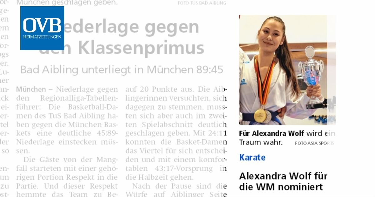 Alexandra Wolf für die WM nominiert - OVB Heimatzeitungen