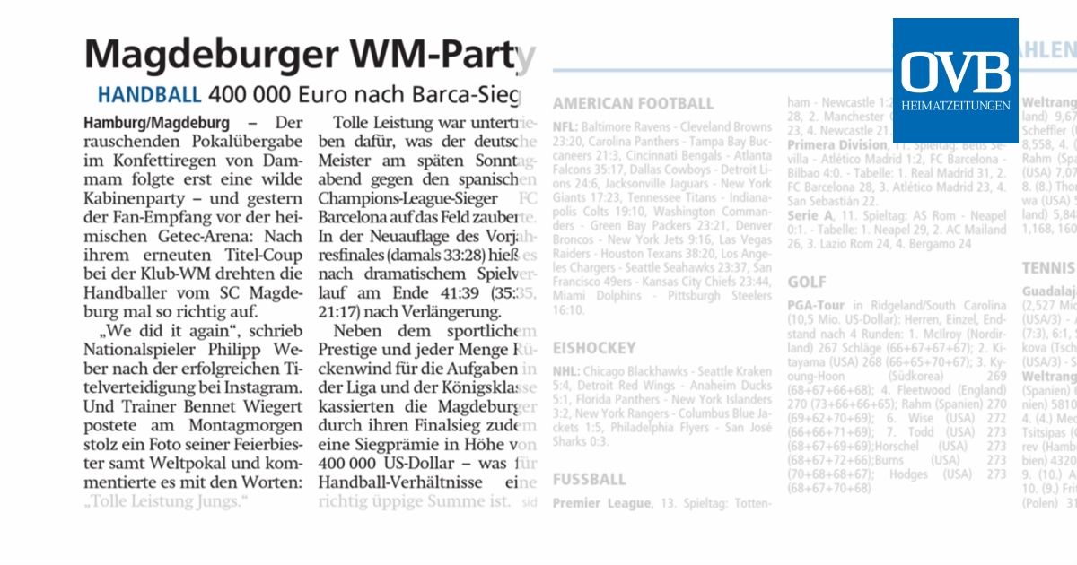 Magdeburger WM-Party - OVB Heimatzeitungen