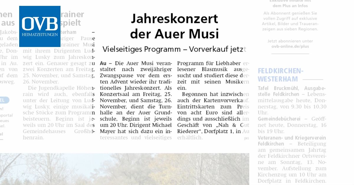 Jahreskonzert der Auer Musi - OVB Heimatzeitungen