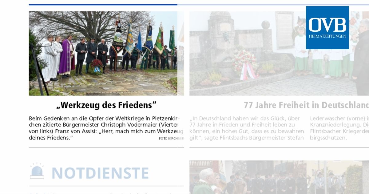 „Werkzeug des Friedens“ - OVB Heimatzeitungen