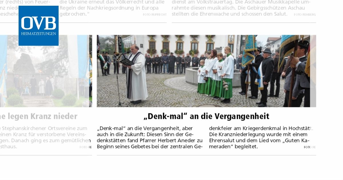 „Denk-mal“ an die Vergangenheit - OVB Heimatzeitungen